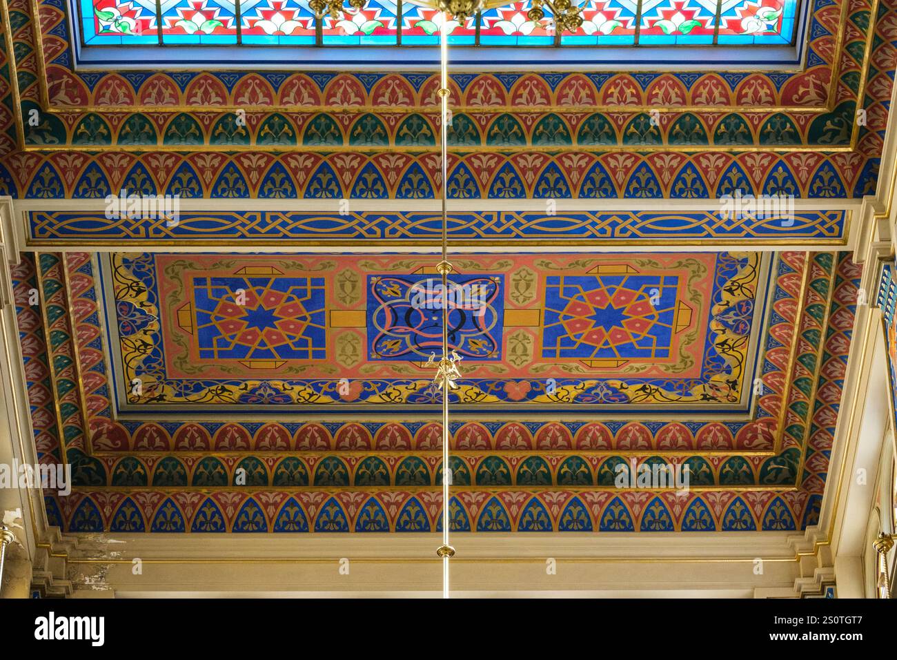 Jerusalem Synagogue Interior, Floral Geometric Ceiling Design.Prague ...