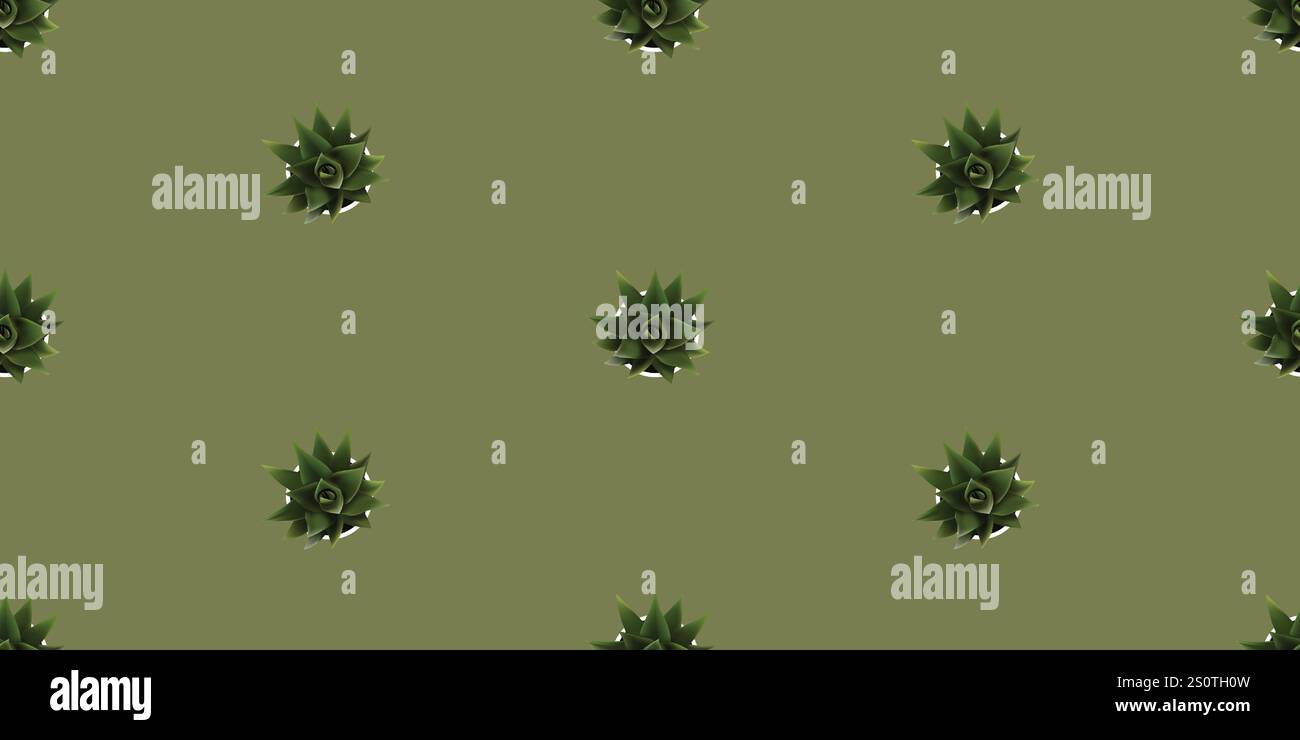 Seamless Texture of Many Green Ornamental Plants, Grasses in Flowerpot ...