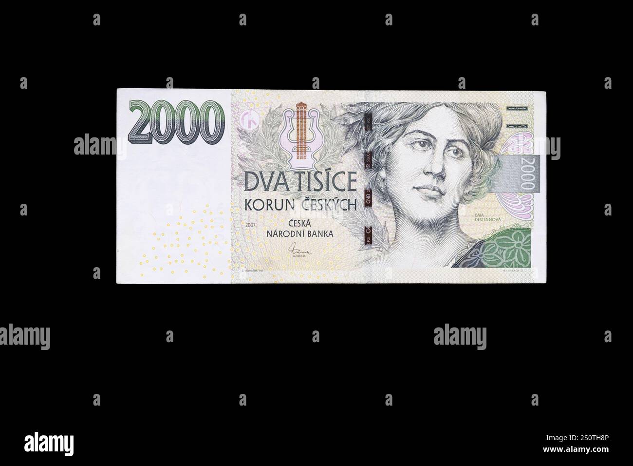 Czech Banknote, 2000 crowns, front. Emmy Destinn Stock Photo - Alamy