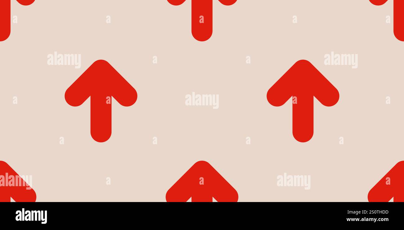 Lots of Big Red Up Arrow Symbols - Seamless Pattern on Wide Scale Light ...