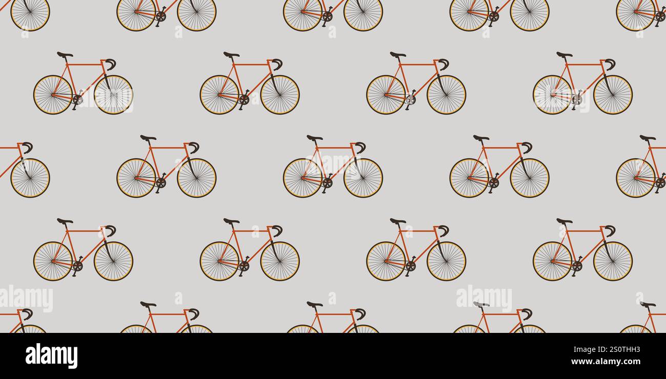 Flat Design - Many Colorful Seamless Bicycle Symbols Pattern on Grey ...