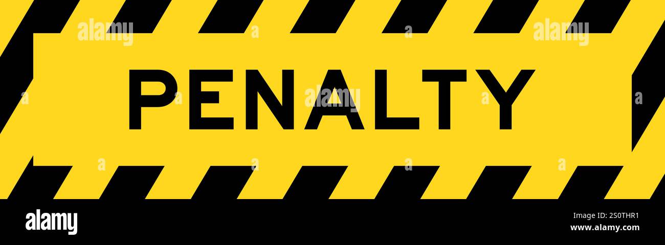 Yellow and black color with line striped label banner with word penalty Stock Vector Image & Art ...