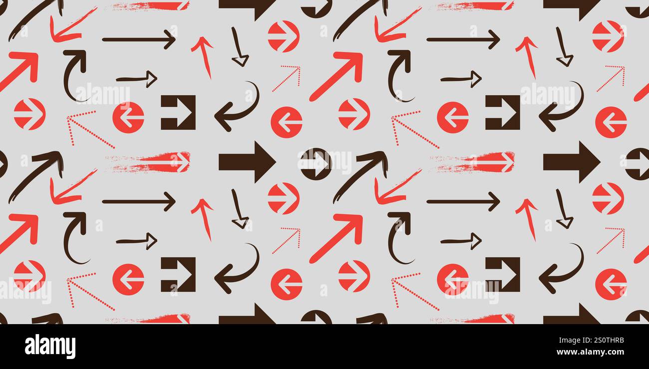 Various Randomly Placed, Colored and Shaped Red and Black 3D Arrow ...