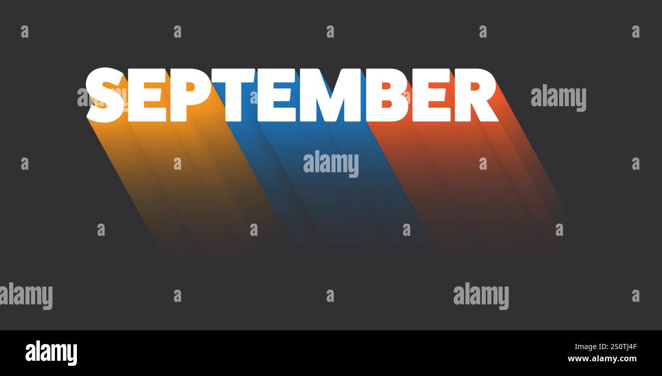 Bold 3D September Typography or Banner Design with Gradient Effect ...