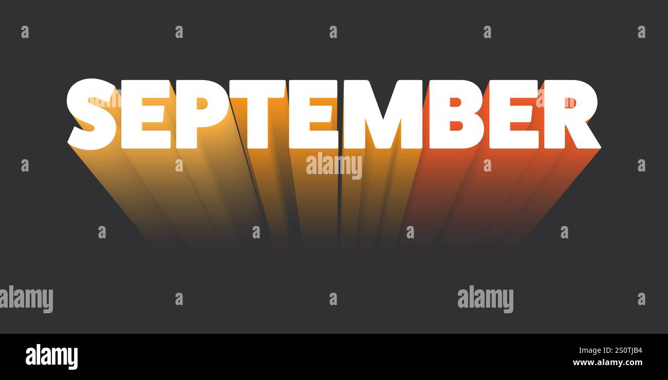 Bold 3D September Typography or Banner Design with Gradient Effect ...