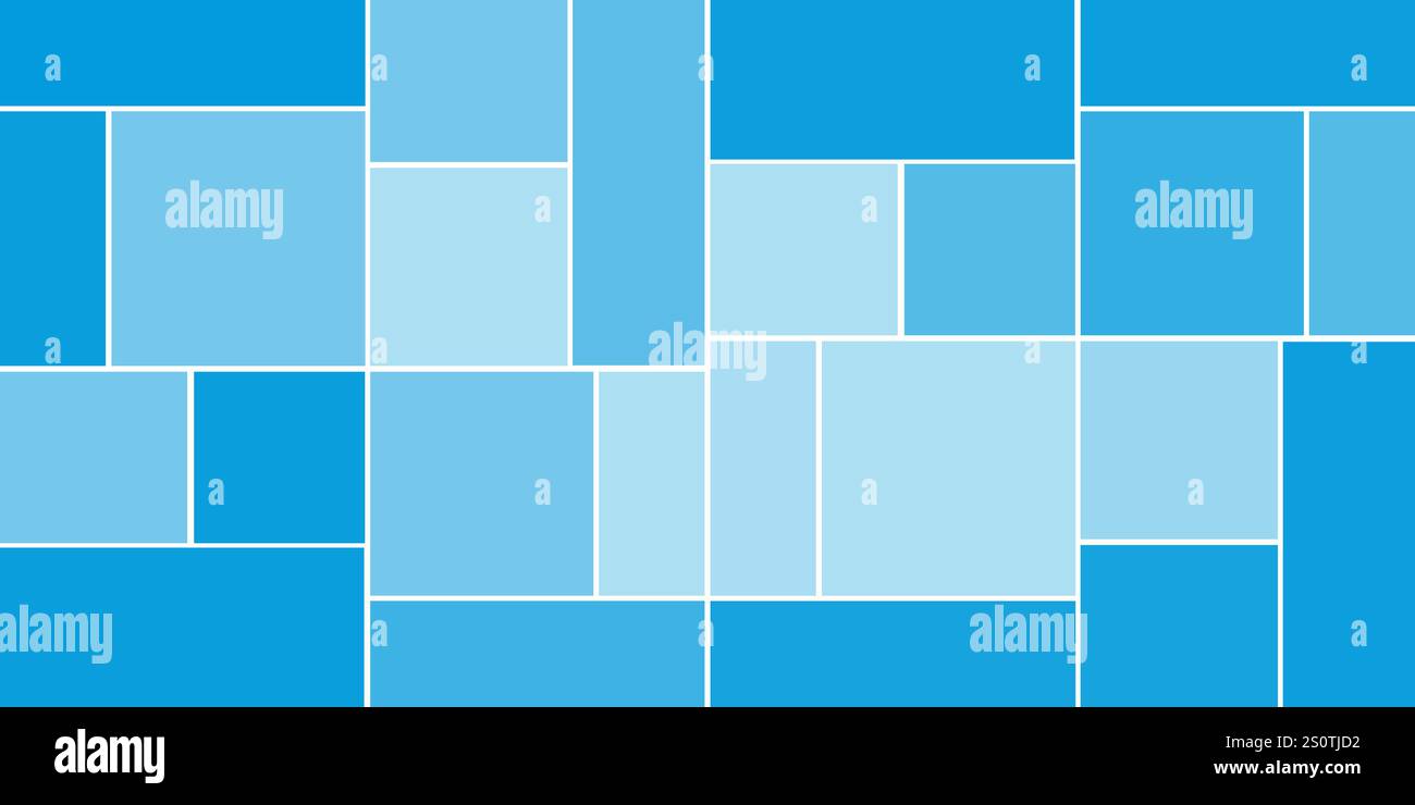 Simple Rectangular Tiled Frames of Various Sizes, Colored in Shades of ...