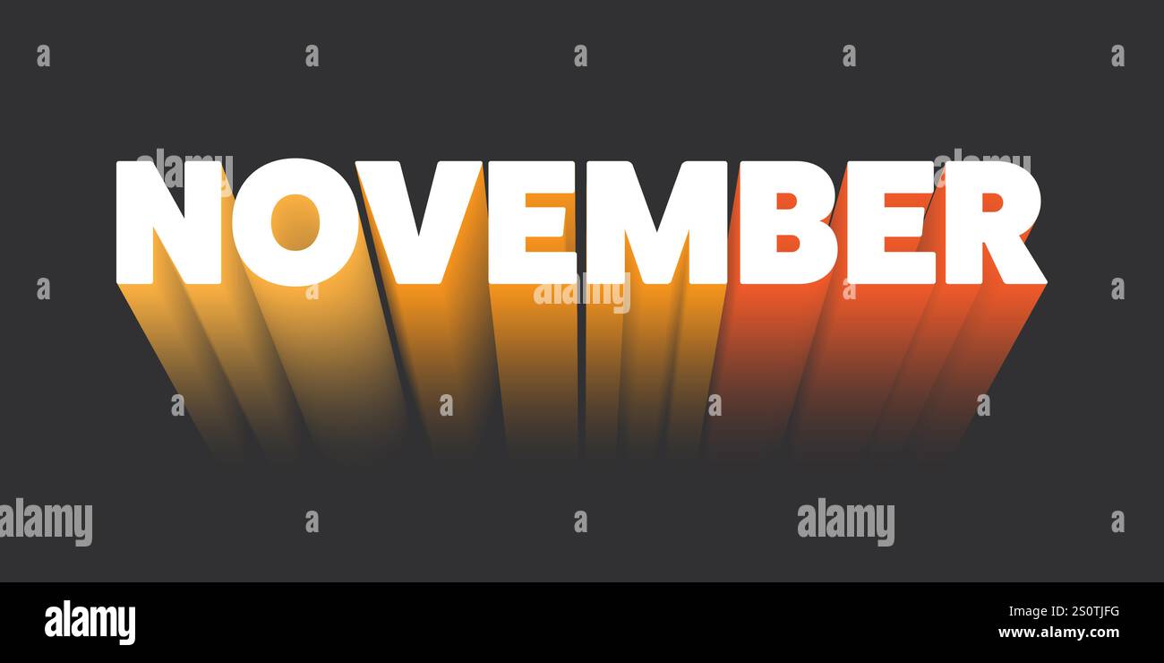 Bold 3D November Typography or Banner Design with Gradient Effect ...