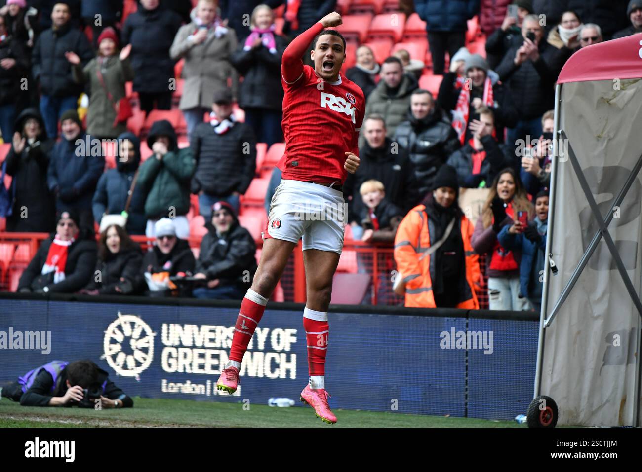 London, England. 29th Dec 2024. Miles Leaburn celebrates after the Sky ...