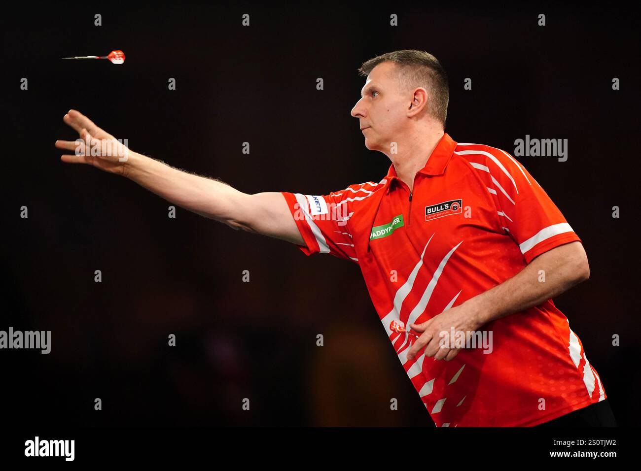 Krzysztof Ratajski in action during his third round match against Kevin ...
