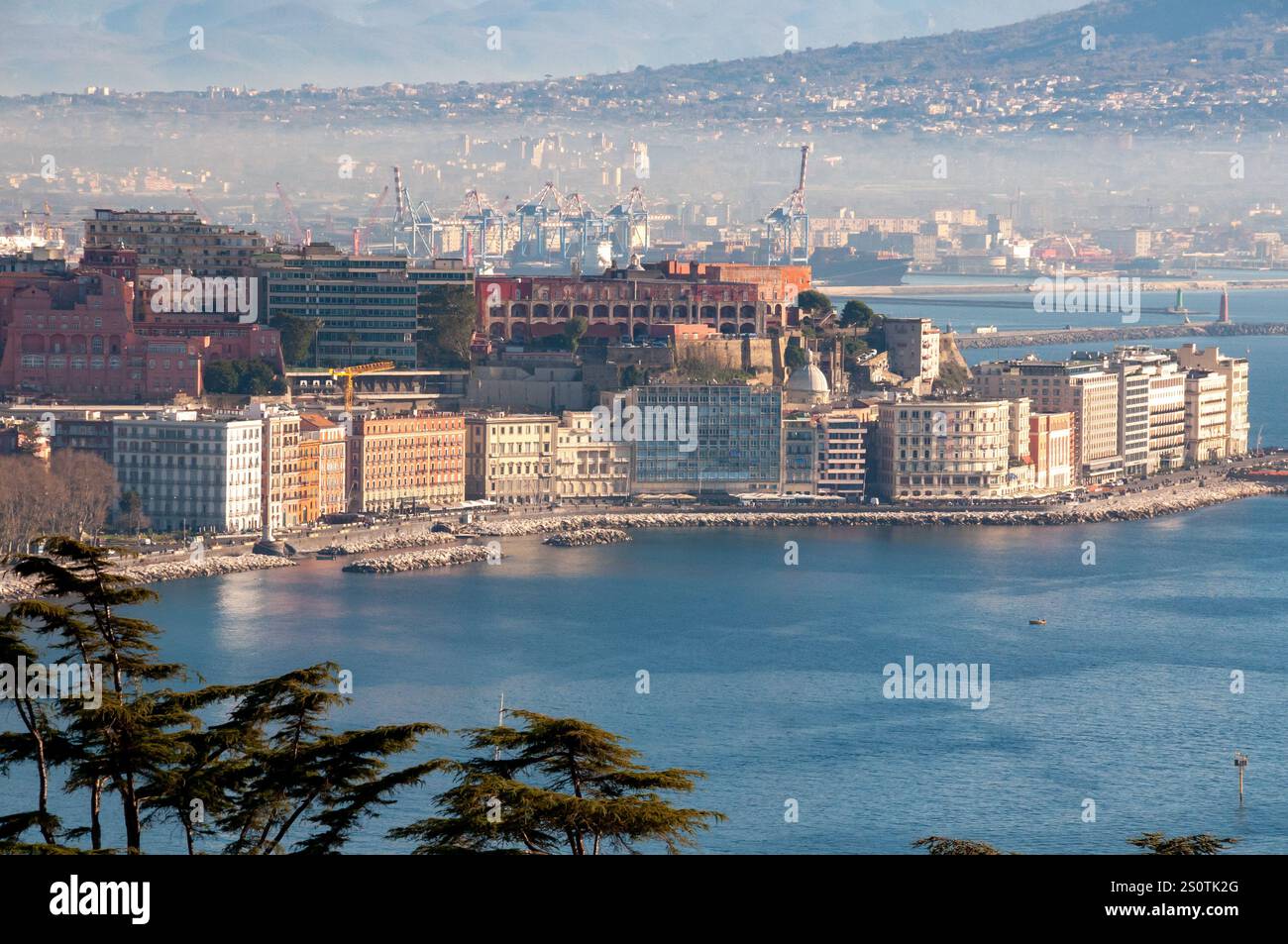 Panoramic view of Pizzofalcone at the exit of the Angelina station of ...