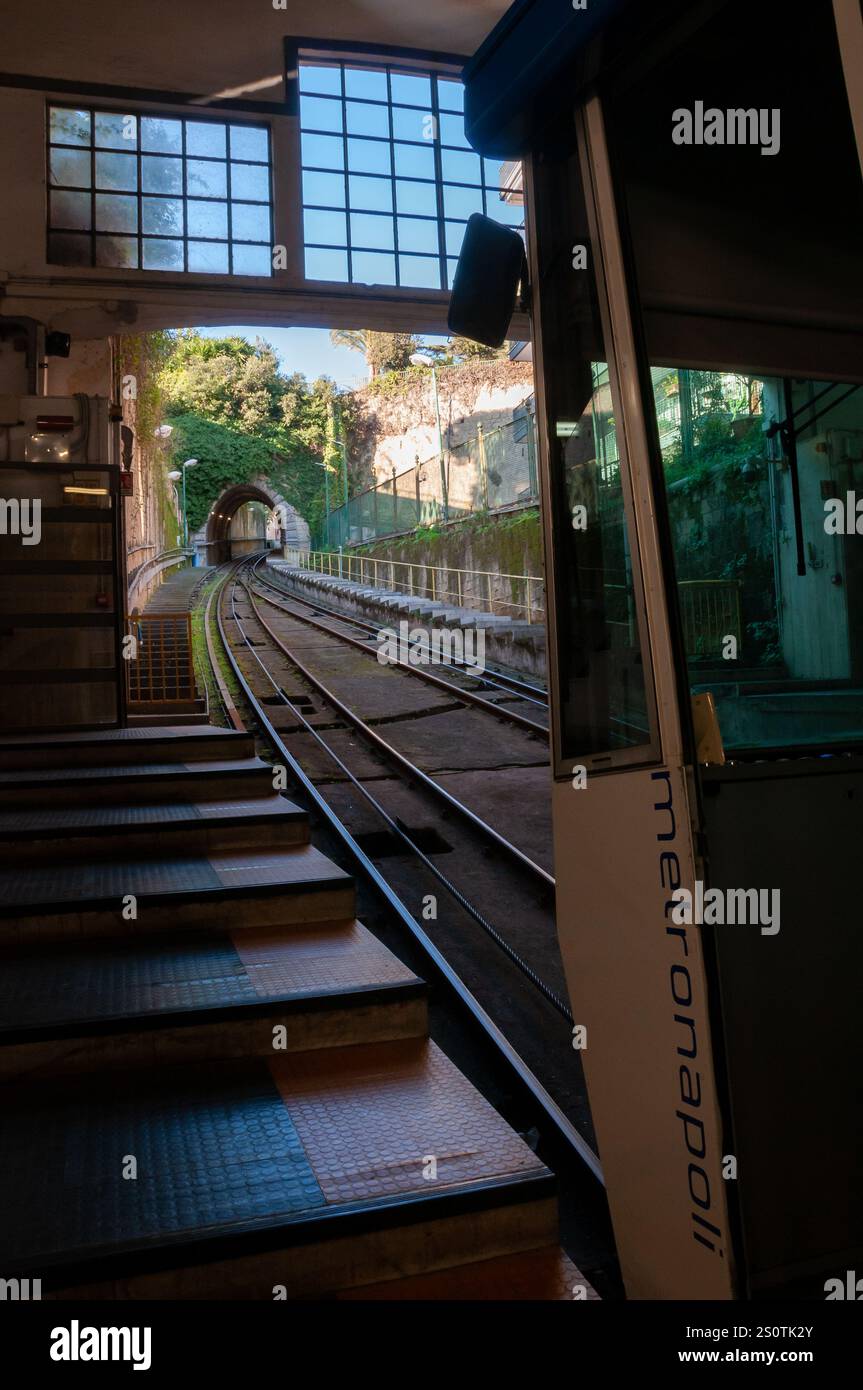 The Mergellina-Posillipo Alto funicular in Naples Stock Photo - Alamy