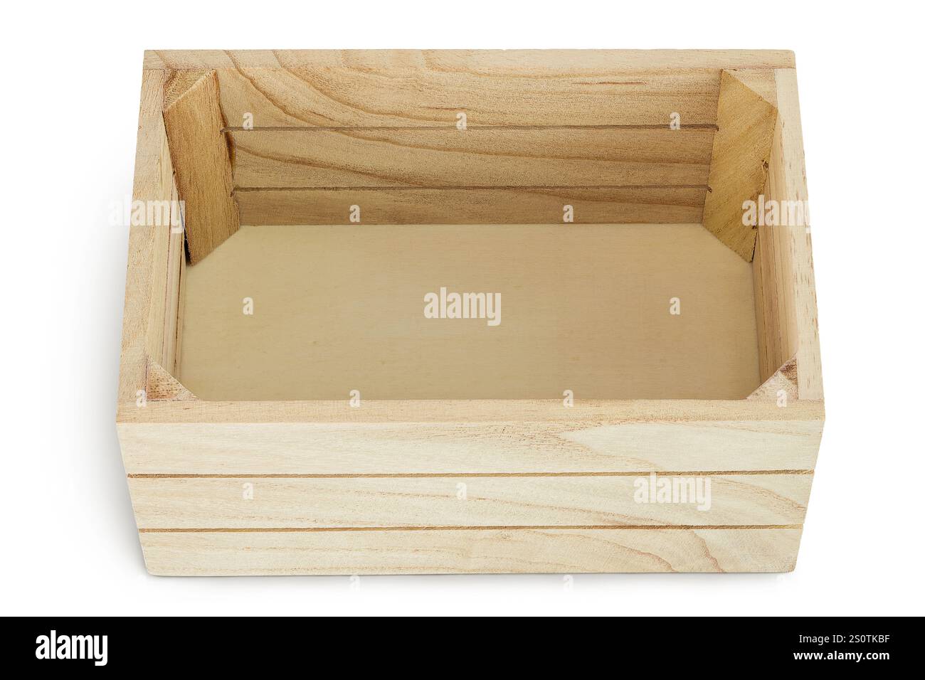 Empty wooden crate isolated on white background Stock Photo - Alamy