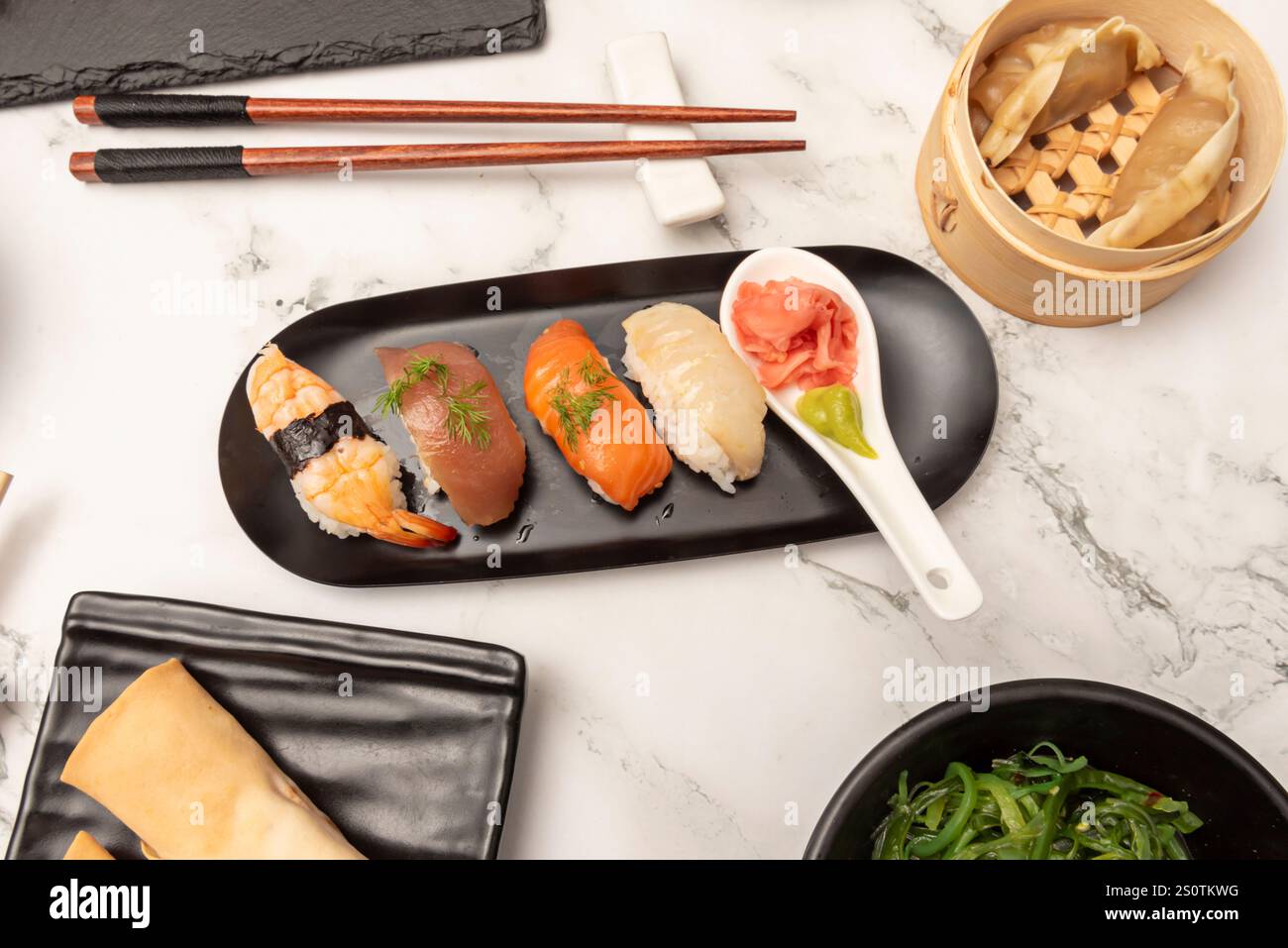 Raw Fish Nigiri These are the most traditional types of nigiri Stock ...