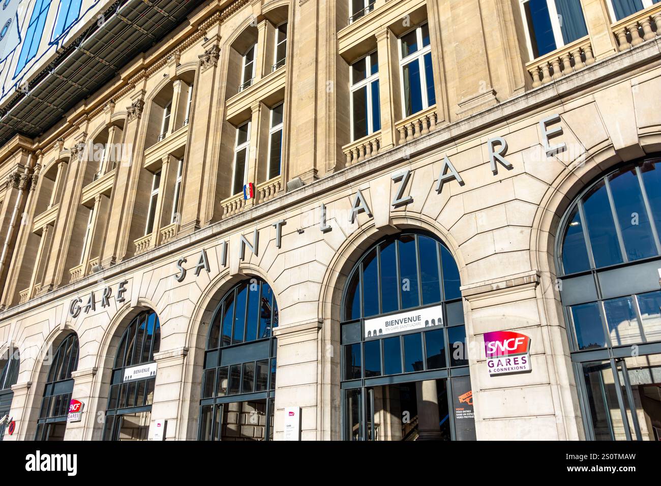 Entrance to the Paris-Saint-Lazare train station, also known as Gare ...