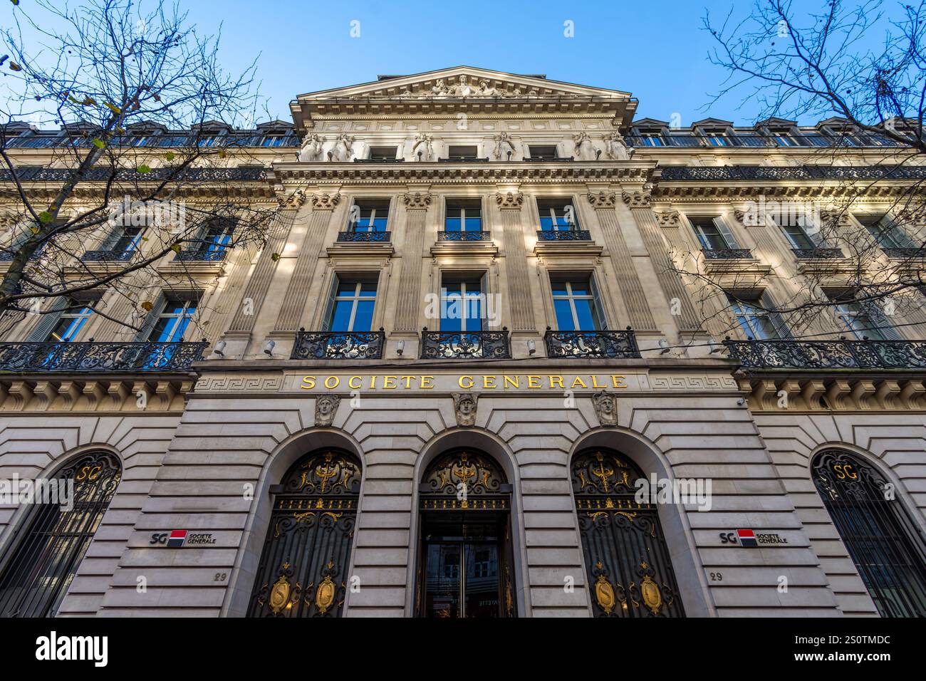 Entrance to the central headquarters of Société Générale. Société ...