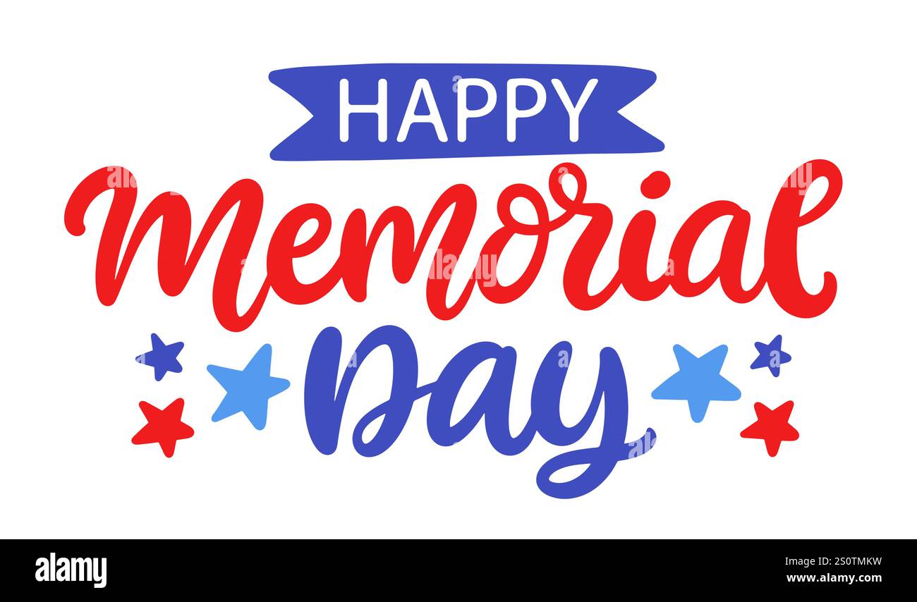 Memorial Day American holiday banner lettering Stock Vector Image & Art ...