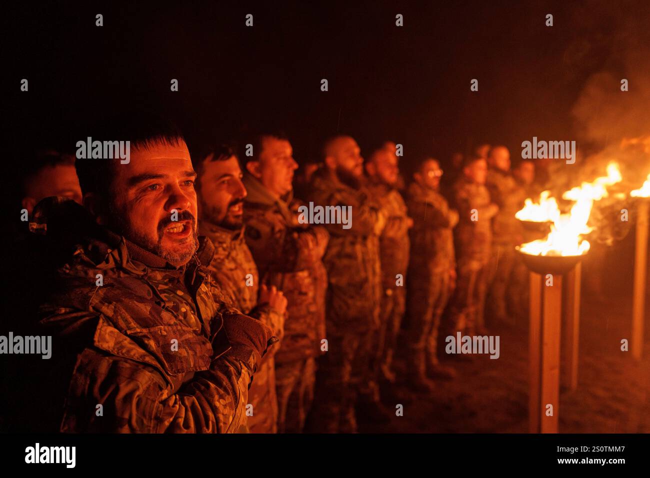 Ukrainian servicemen of 3rd assault brigade participate memorial ...