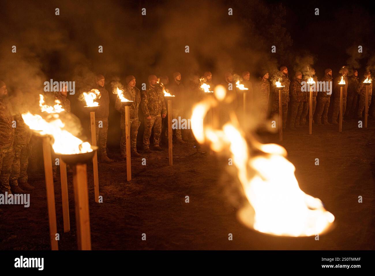 Ukrainian servicemen of 3rd assault brigade participate memorial ...