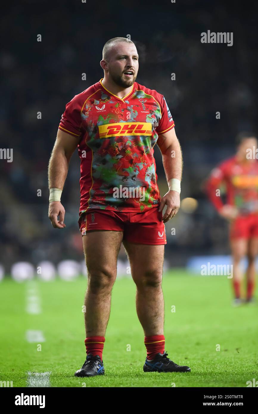Twickenham, London, UK. 28th Dec 2024. Dillon Lewis of Harlequins in ...