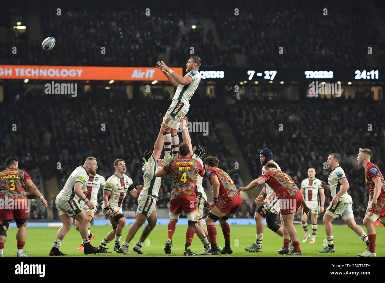 Twickenham, London, UK. 28th Dec 2024. Hanro Liebenberg of Leicester ...
