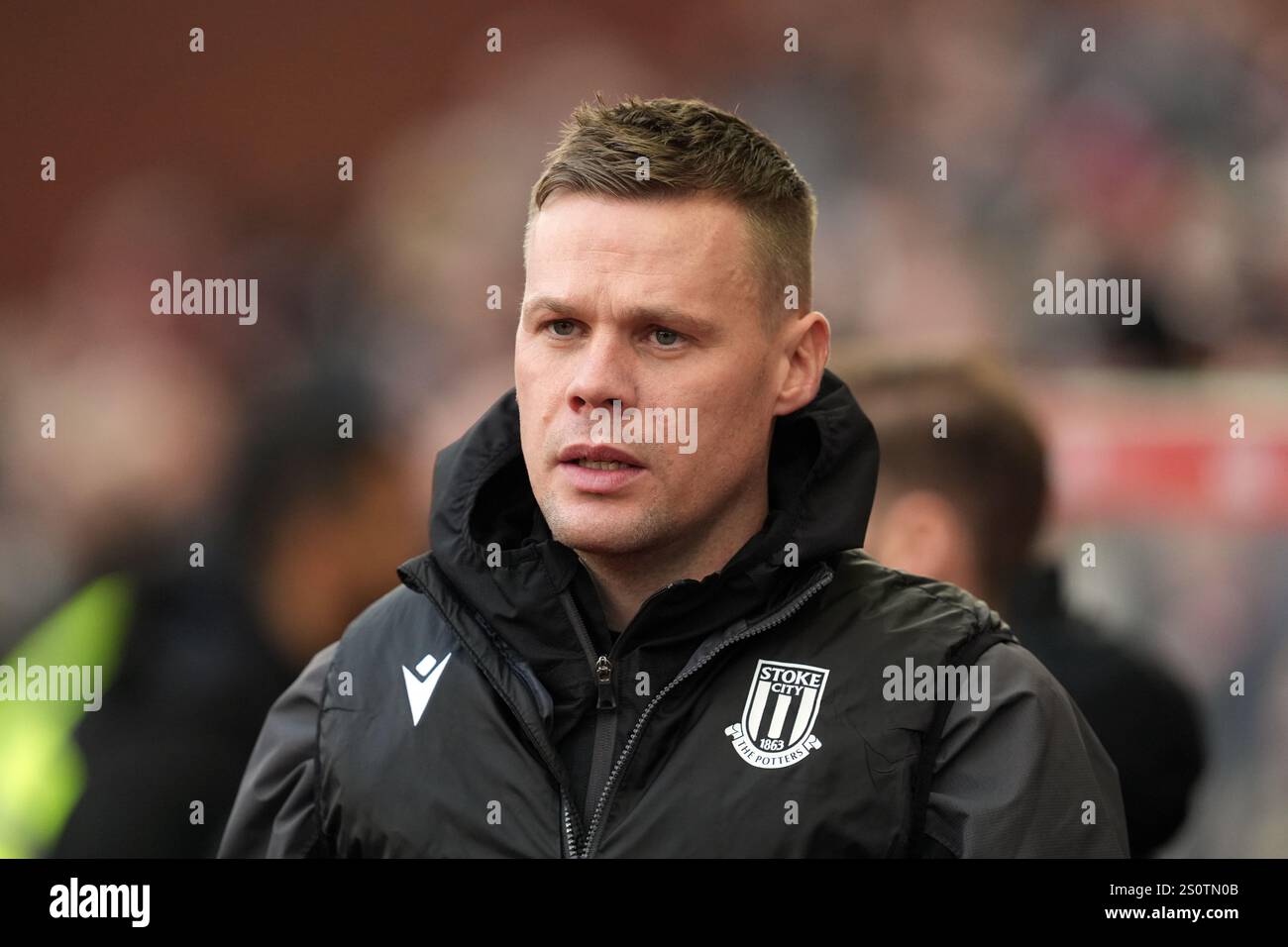 Stoke City caretaker manager Ryan Shawcross during the Sky Bet ...