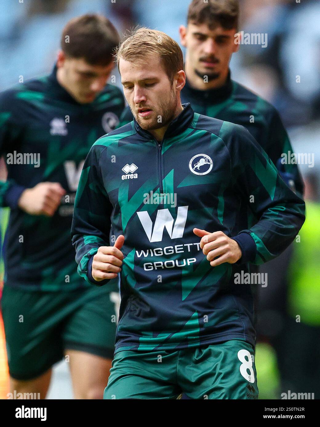 Coventry, UK. 29th Dec, 2024. #8, Billy Mitchell of Millwall at warm up ...