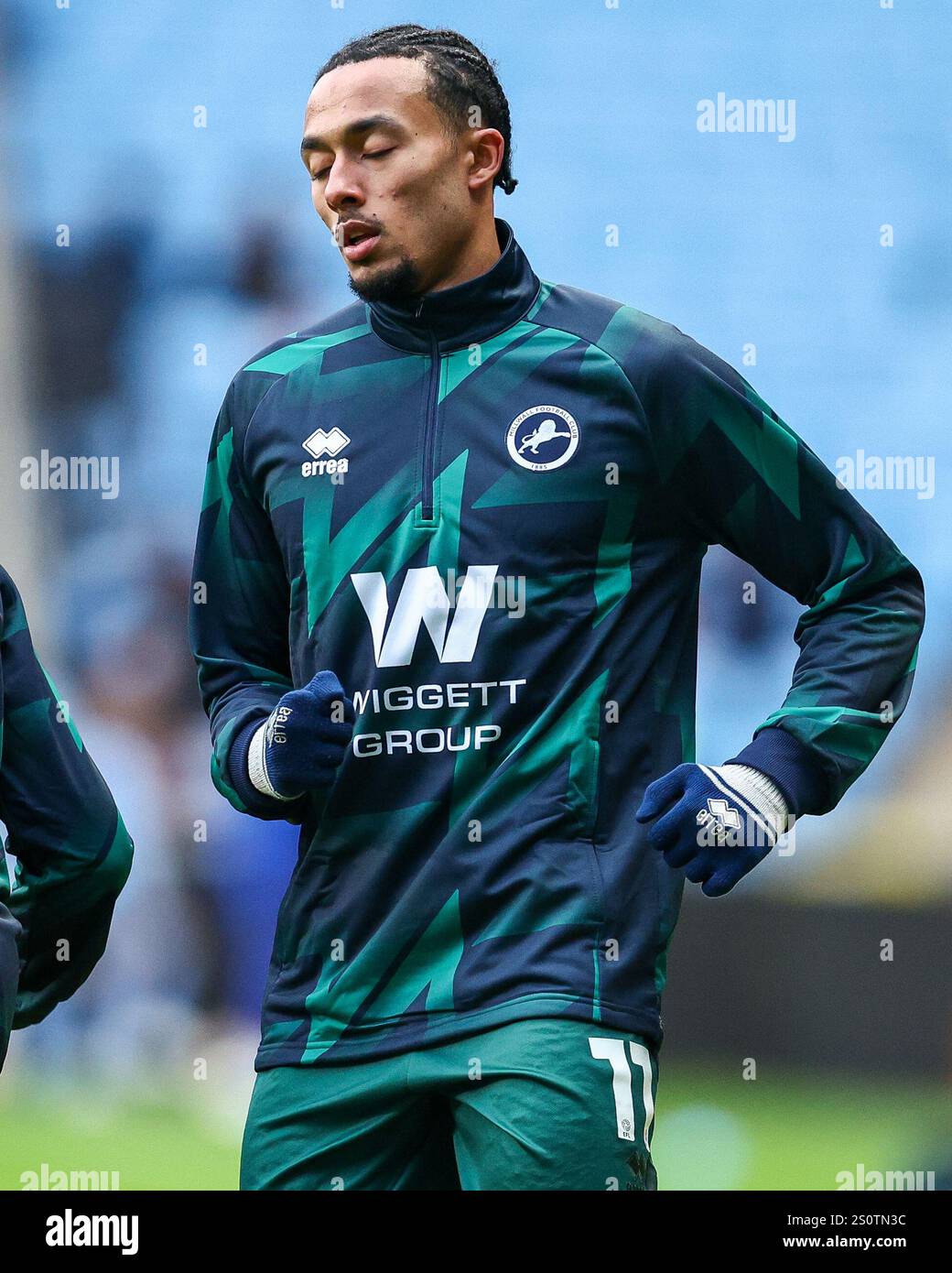 #11, Femi Azeez of Millwall at warm up during the Sky Bet Championship ...
