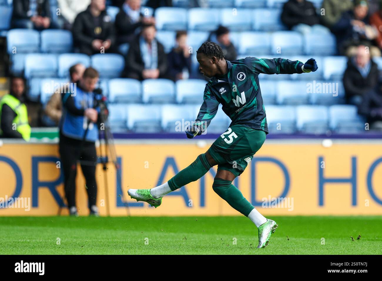 Coventry, UK. 29th Dec, 2024. #25, Romain Esse of Millwall at warm up ...