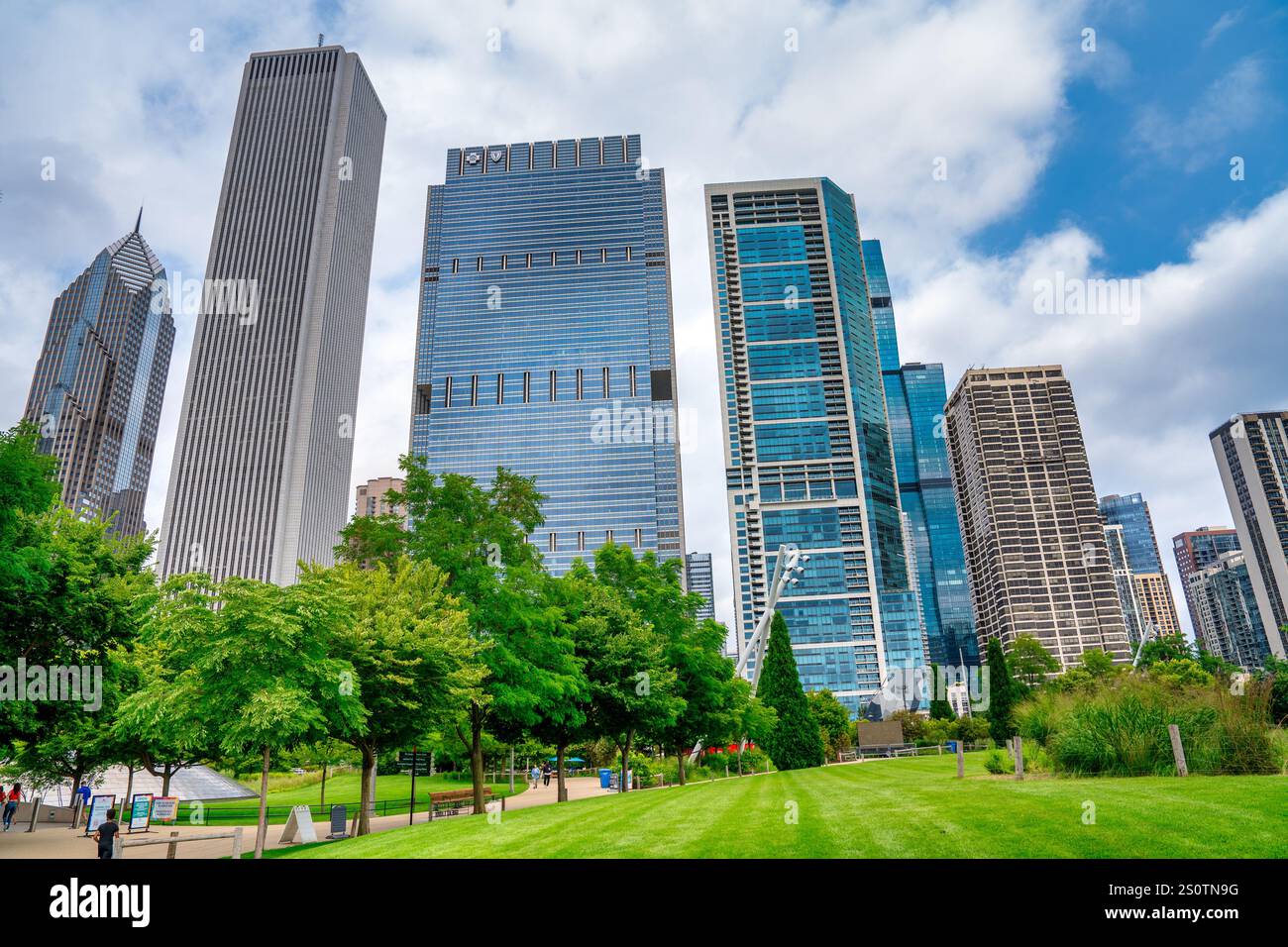 Chicago, IL - July 24, 2024: Tourists and locals in Millennium Park, a ...