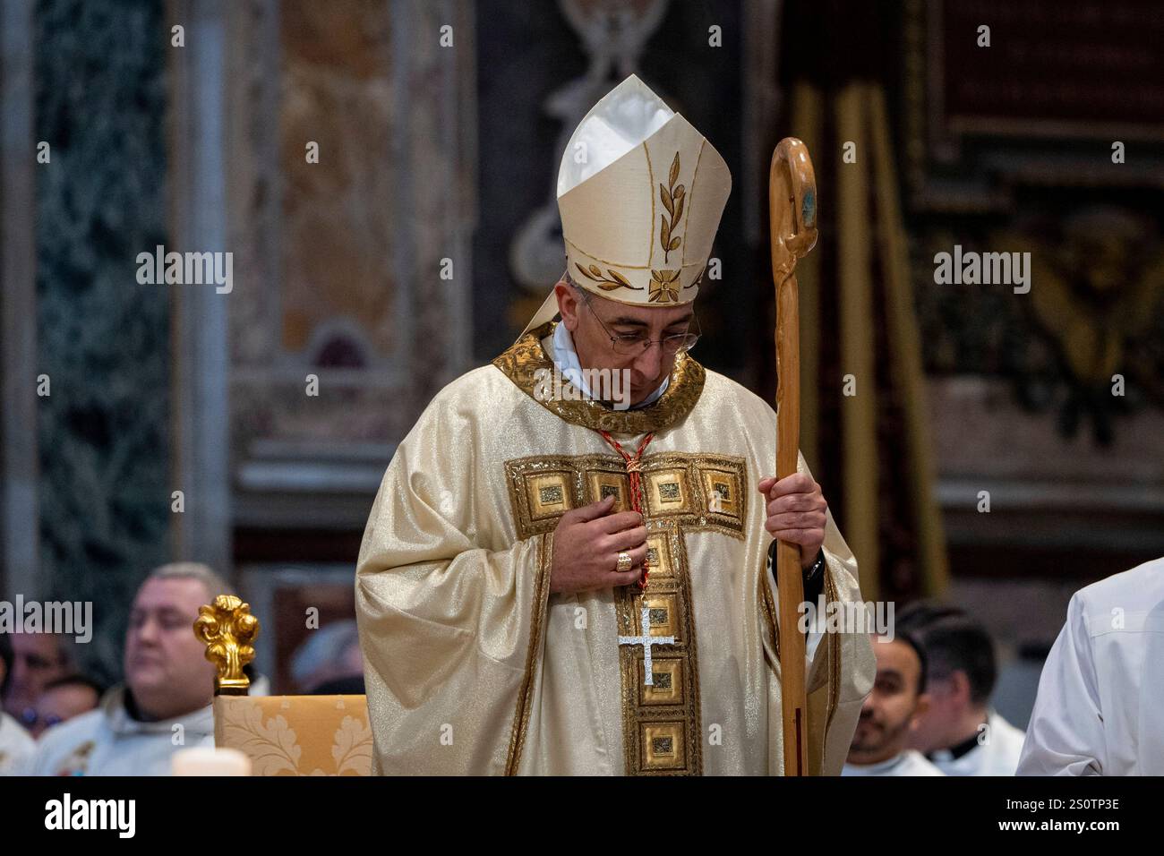 Rome, Italy. 29th Dec, 2024. Cardinal Baldassare Reina leaves the St ...