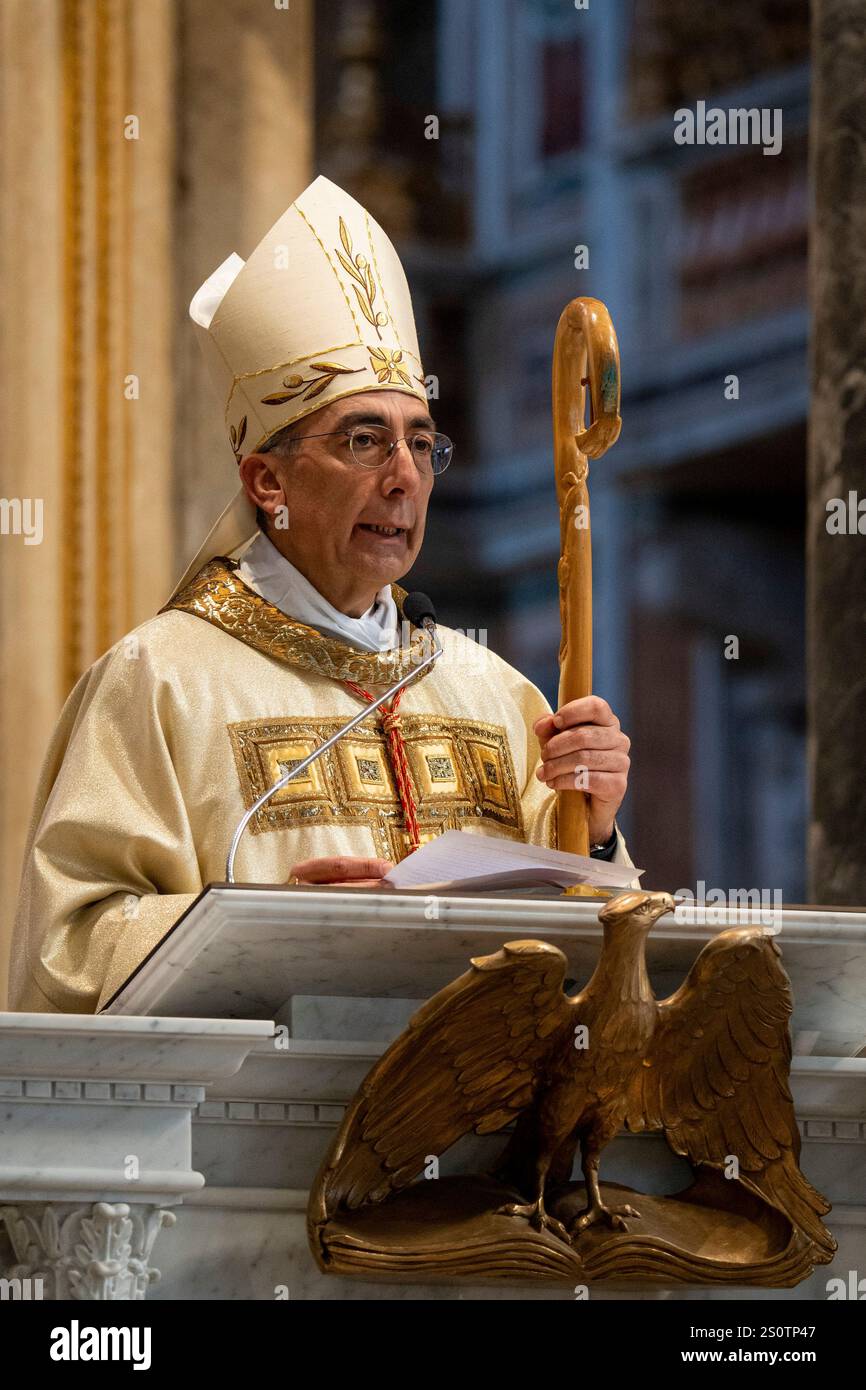 Rome, Italy. 29th Dec, 2024. Cardinal Baldassare Reina delivers his ...