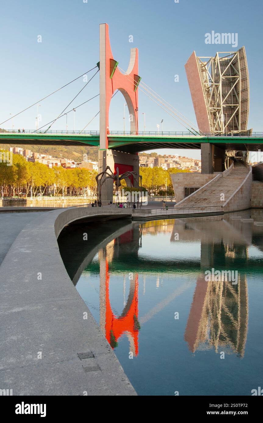 The Guggenheim Museum Bilbao, designed by the architect Frank Gehry, is ...
