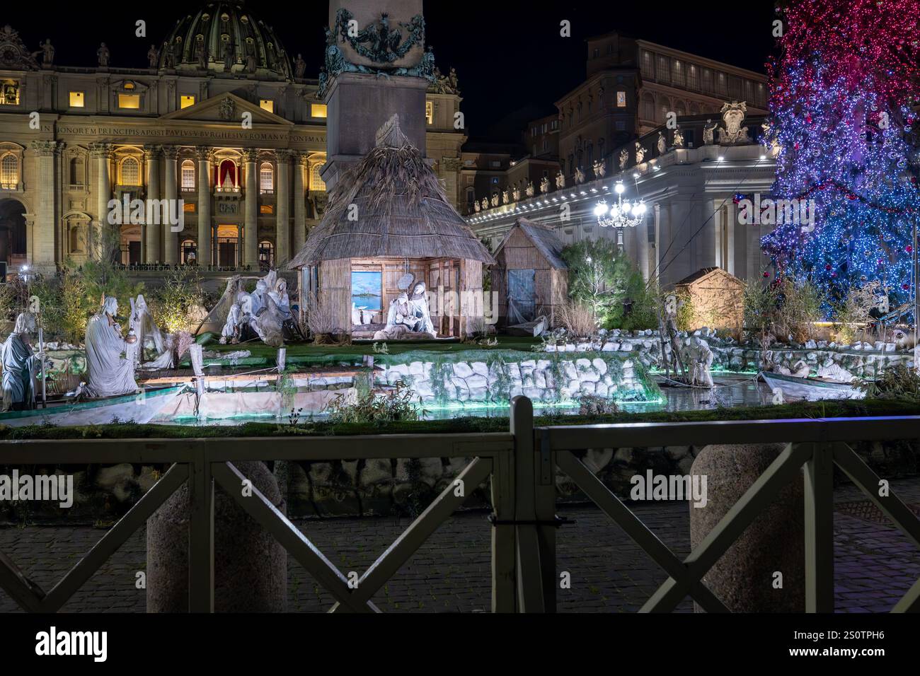 Rome, Italy - December 25, 2024: Life-size nativity scene set up in St ...