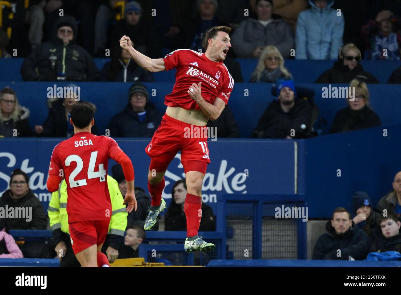 Liverpool, UK. 29th Dec 2024. Chris Wood of Nottingham Forest ...