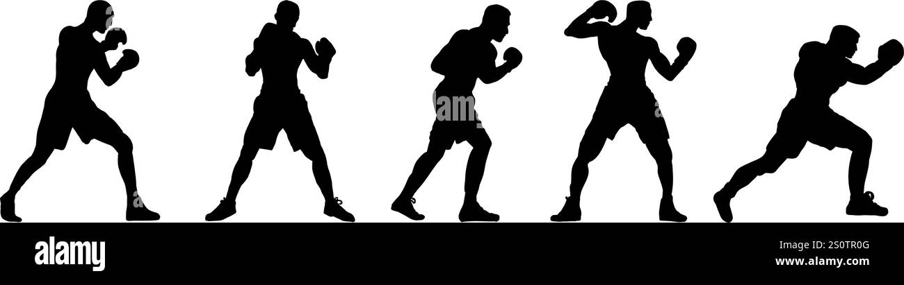 boxer silhouette - vector illustration Stock Vector Image & Art - Alamy