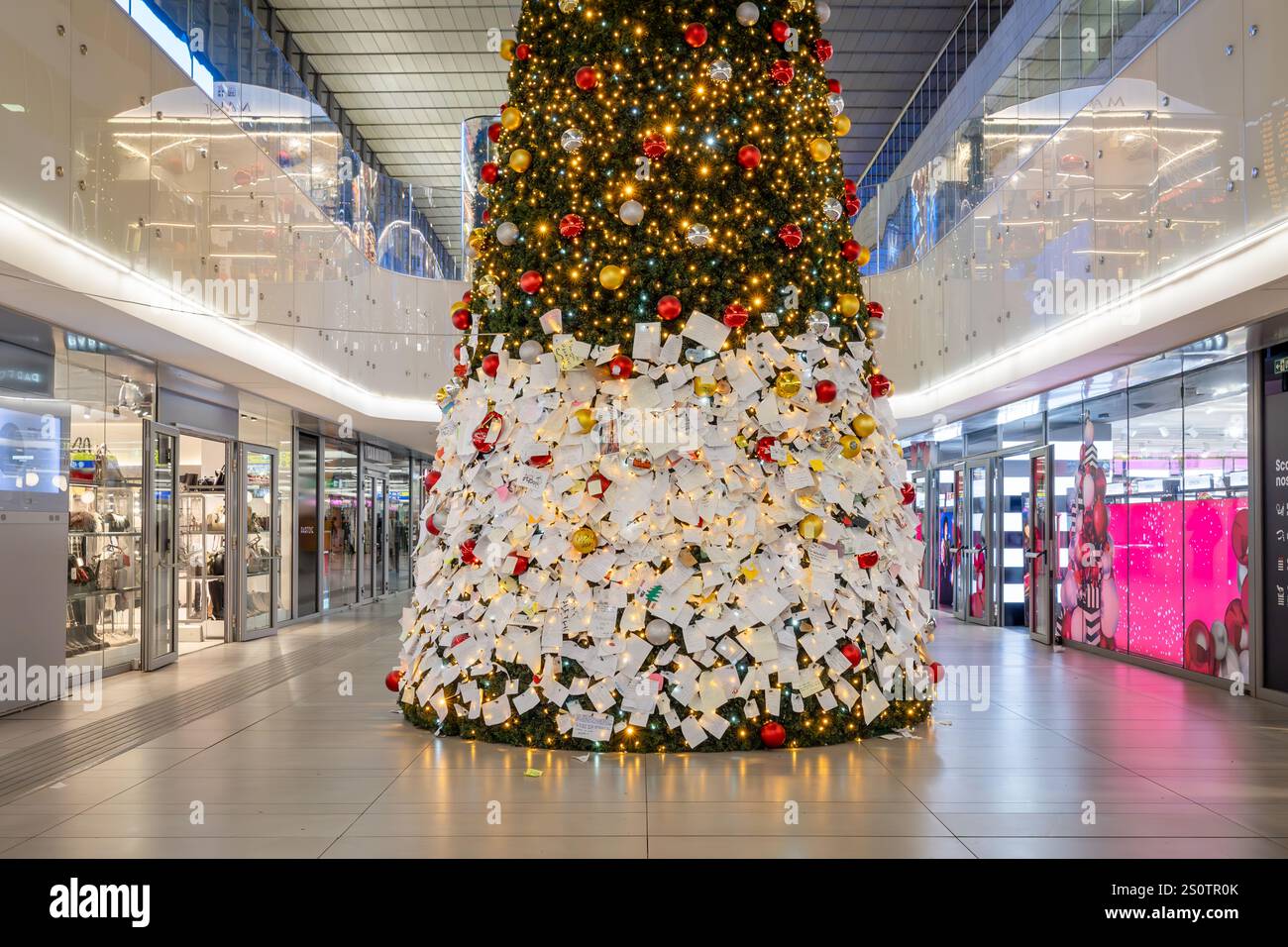 Rome, Italy - December 27, 2024: Majestic Christmas tree set up inside ...