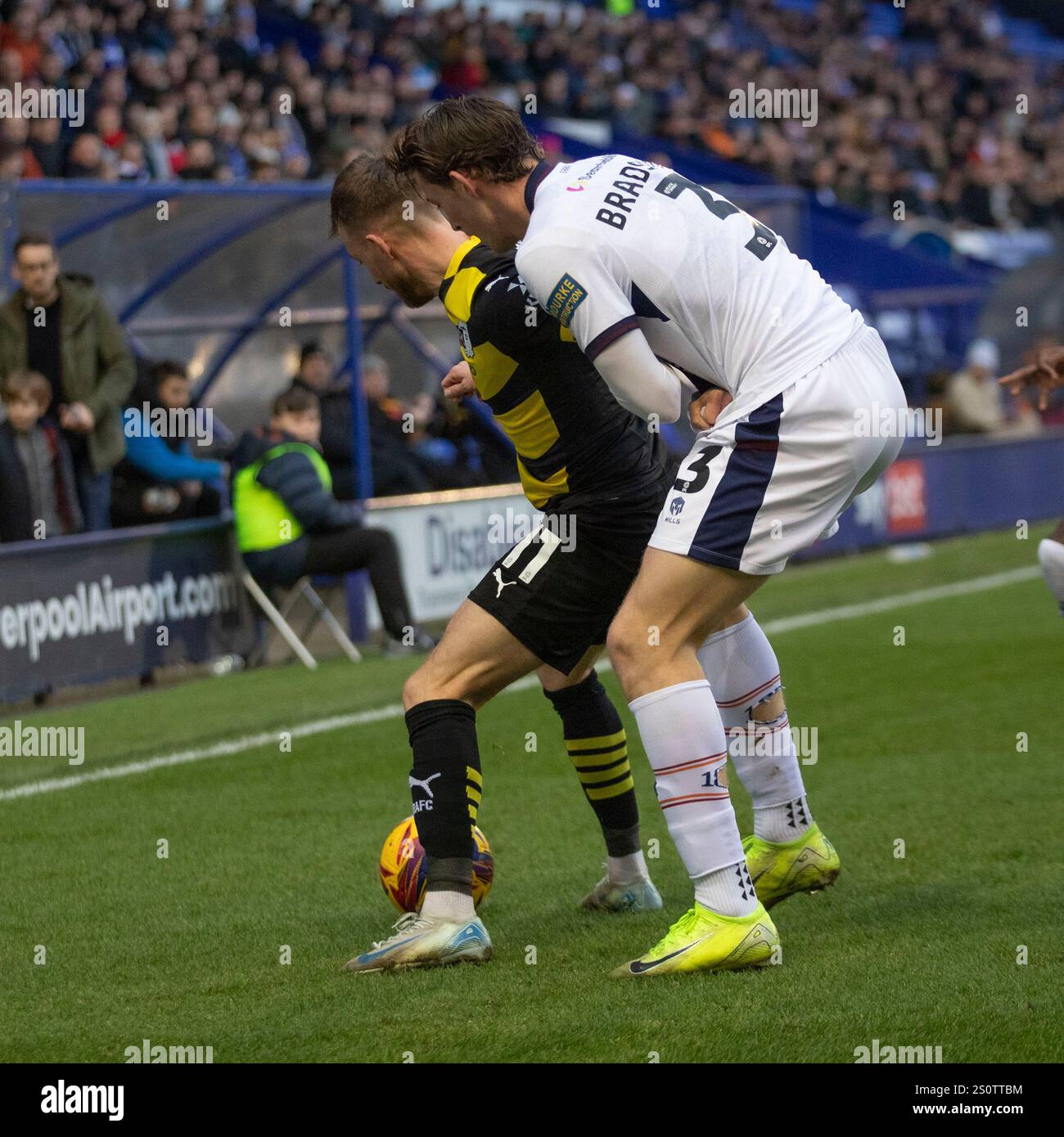 Birkenhead, UK. 29th Dec 2024. Elliot Christian Newby #11 of Barrow A.F ...