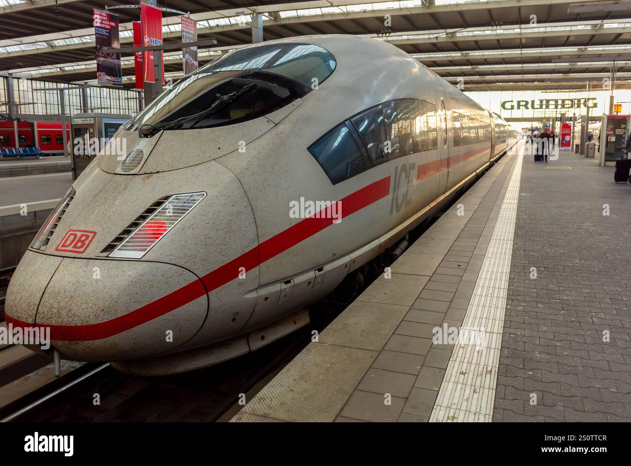 Munich, Germany, Wide ANgle View, Bullet High Speed Train, ICE, inside ...
