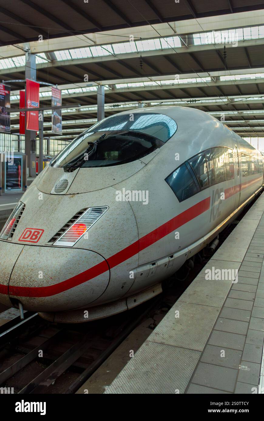 Munich, Germany, Front, Bullet High Speed Train, ICE, inside Train ...