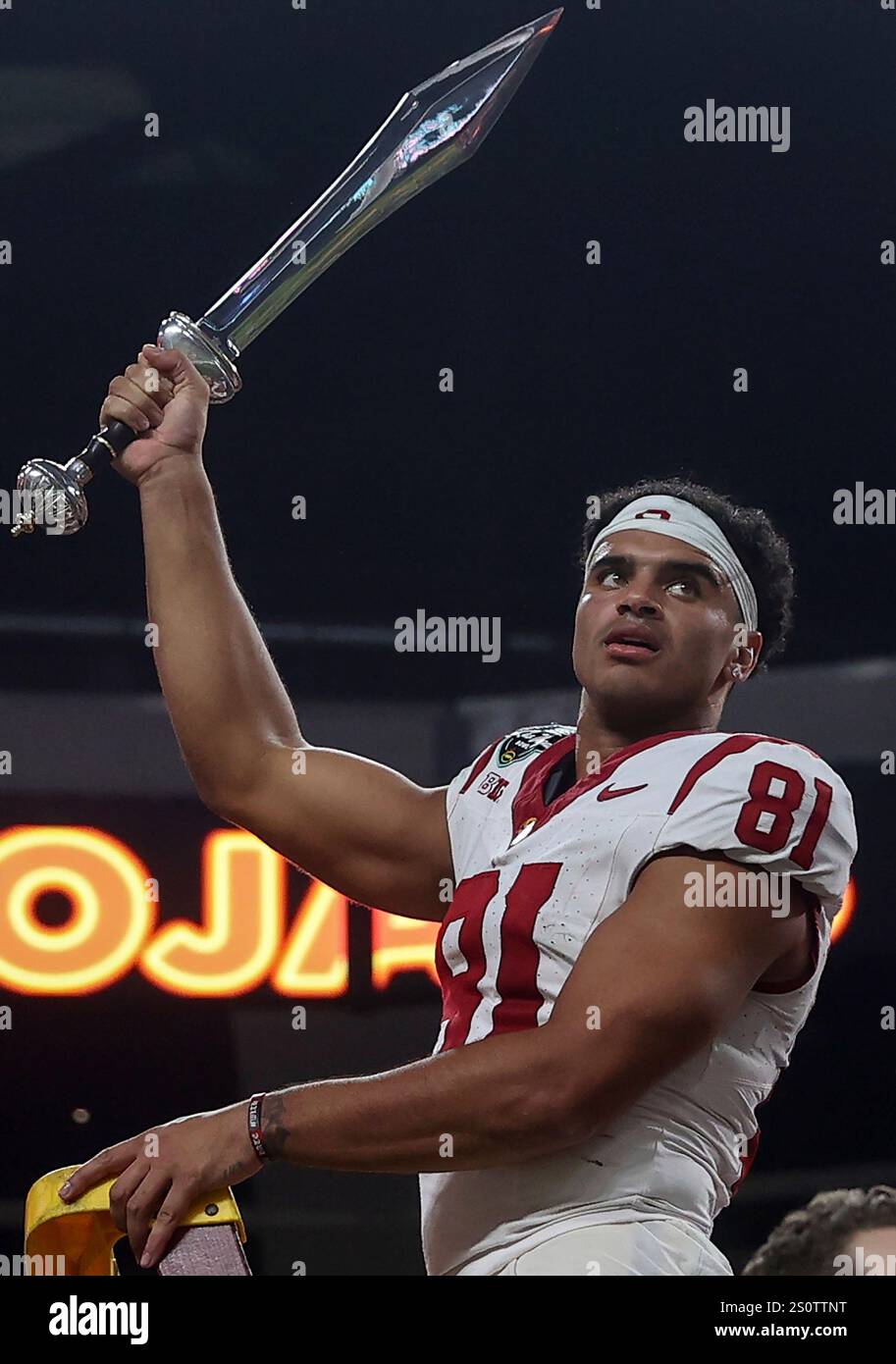 LAS VEGAS, NV - DECEMBER 27: USC Trojans wide receiver Kyle Ford holds ...