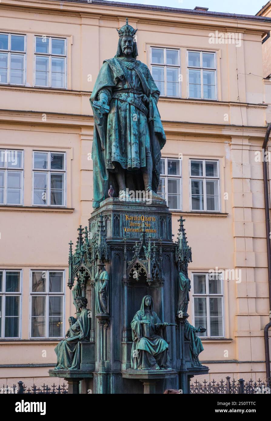Statue of King Charles IV, by the Charles Bridge. Prague, Czechia ...