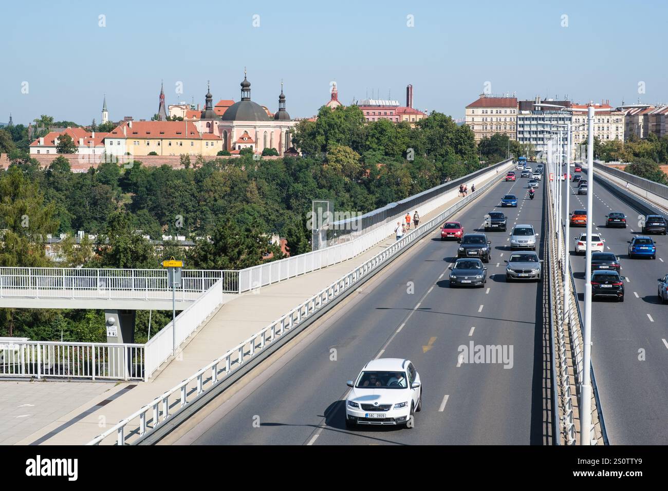 Highway View from Vysehrad Metro Stop, Prague, Czechia, Czech Republic ...
