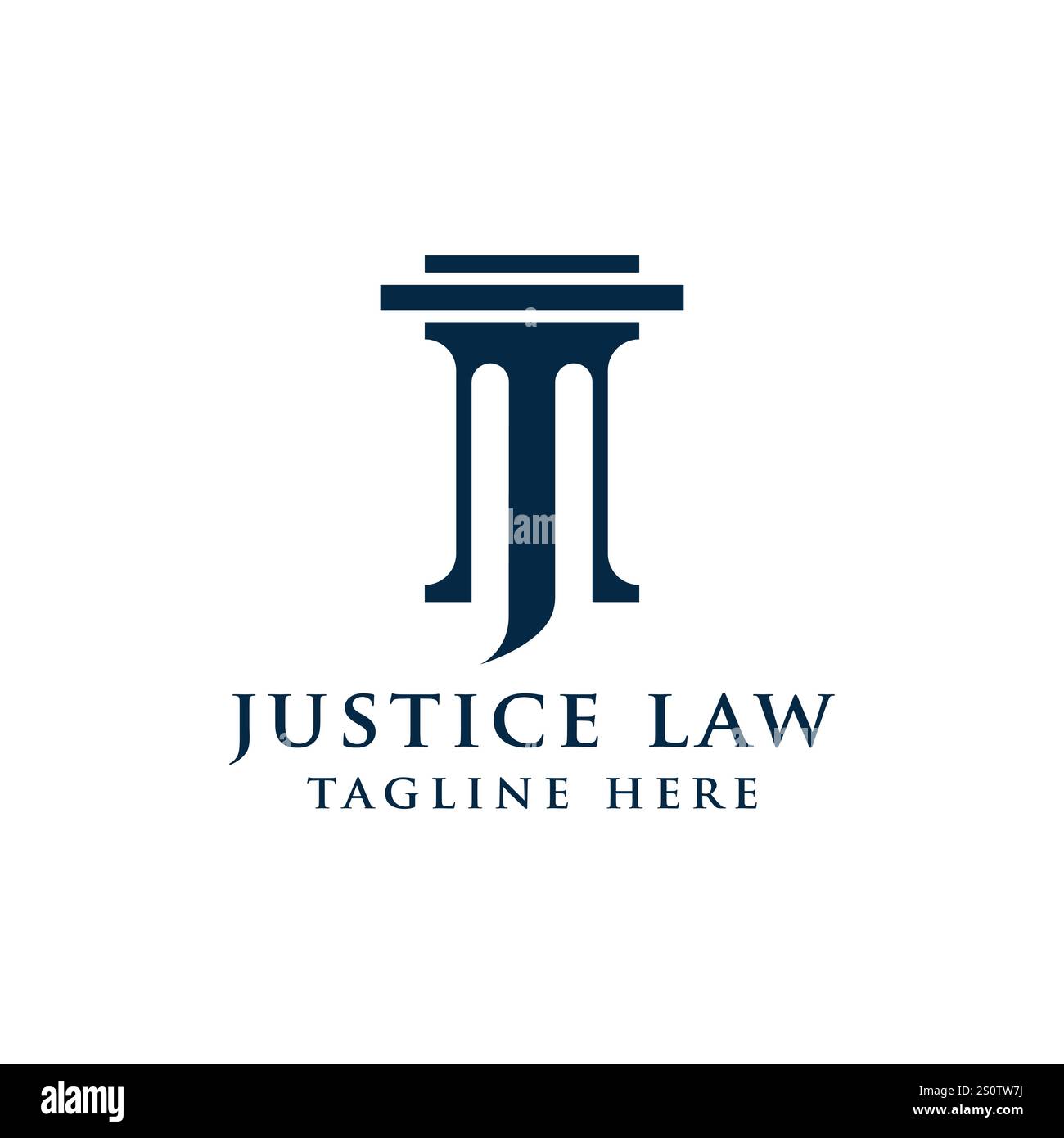 justice law logo design template. pillar and star shape illustration ...