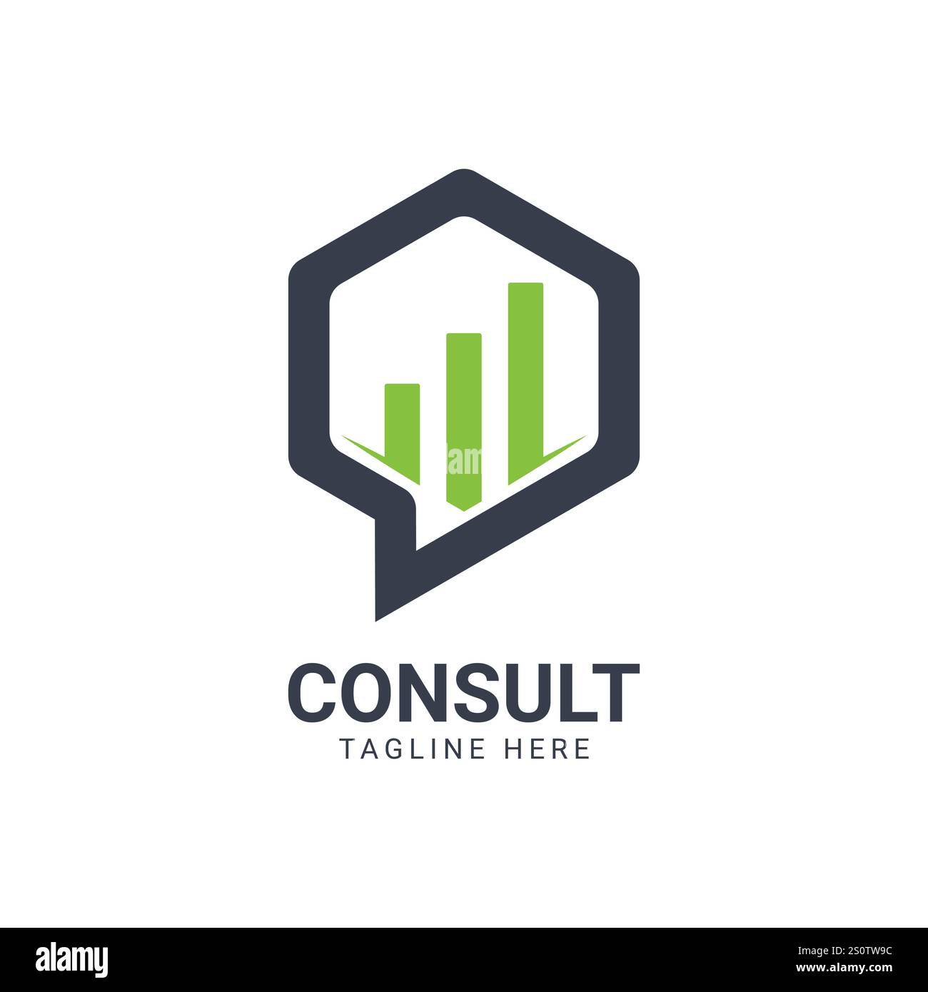 Modern Hexagon Business Consulting Agency logo design template. Simple ...