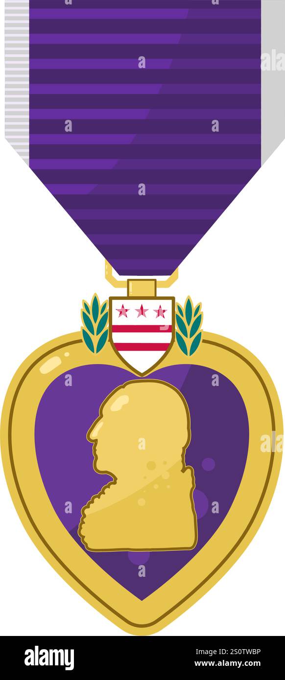 purple heart with ribbon Stock Vector Image & Art - Alamy