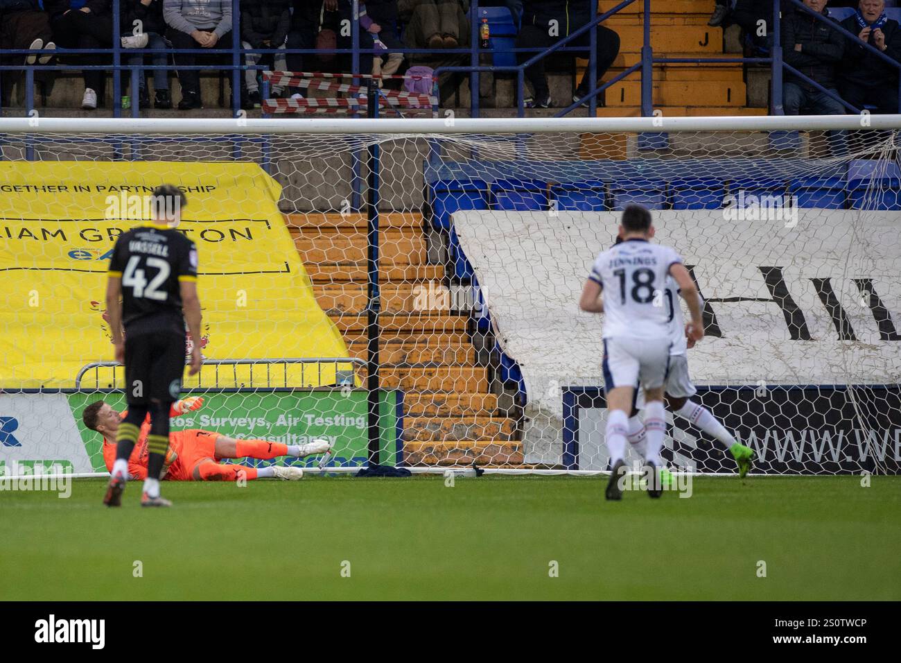 Birkenhead, UK. 29th Dec 2024. Goal 1-1 Omari Patrick #30 of Tranmere ...