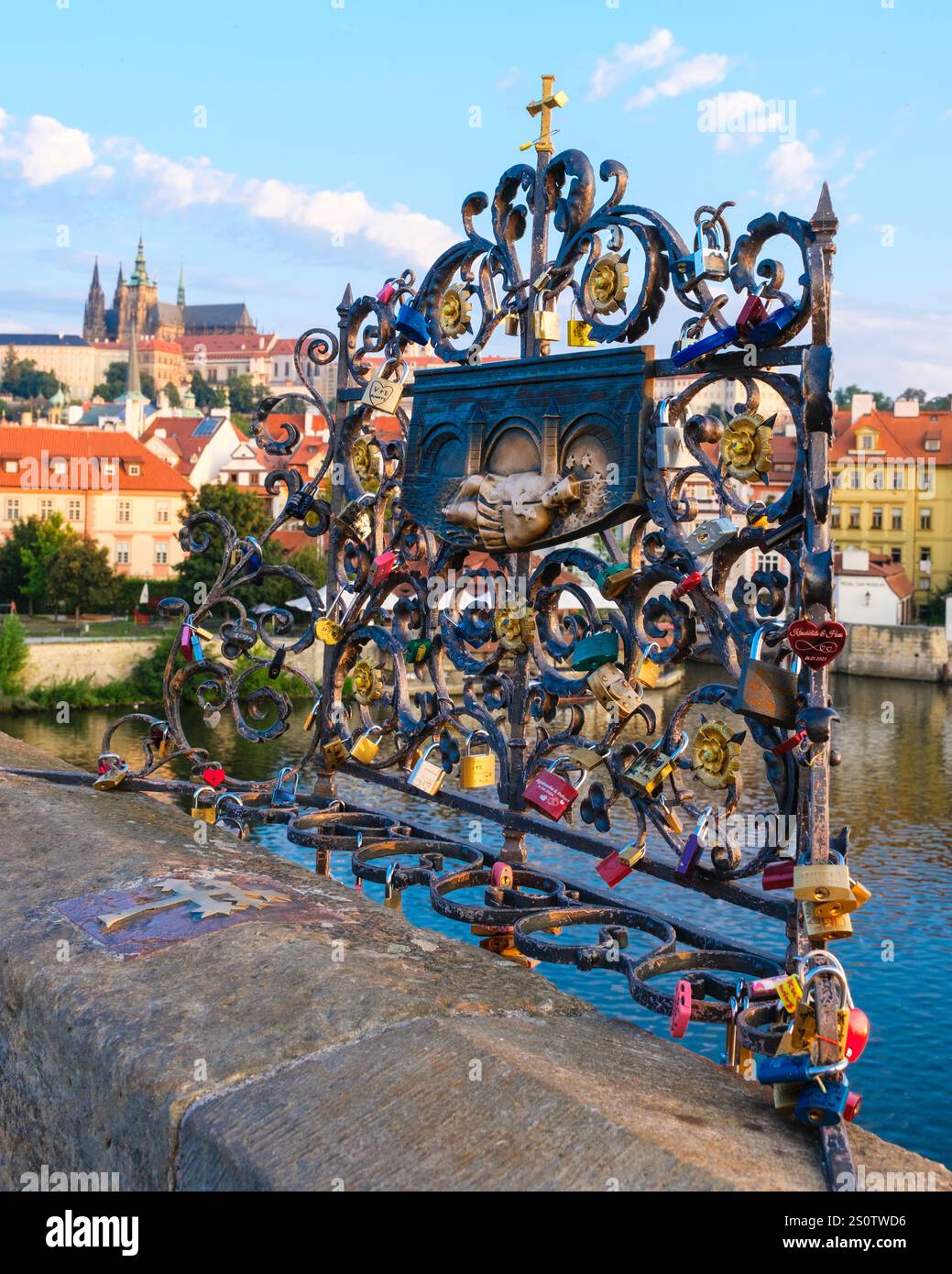 Charles Bridge, Love Padlocks on Plaque Believed to Mark the Spot where ...