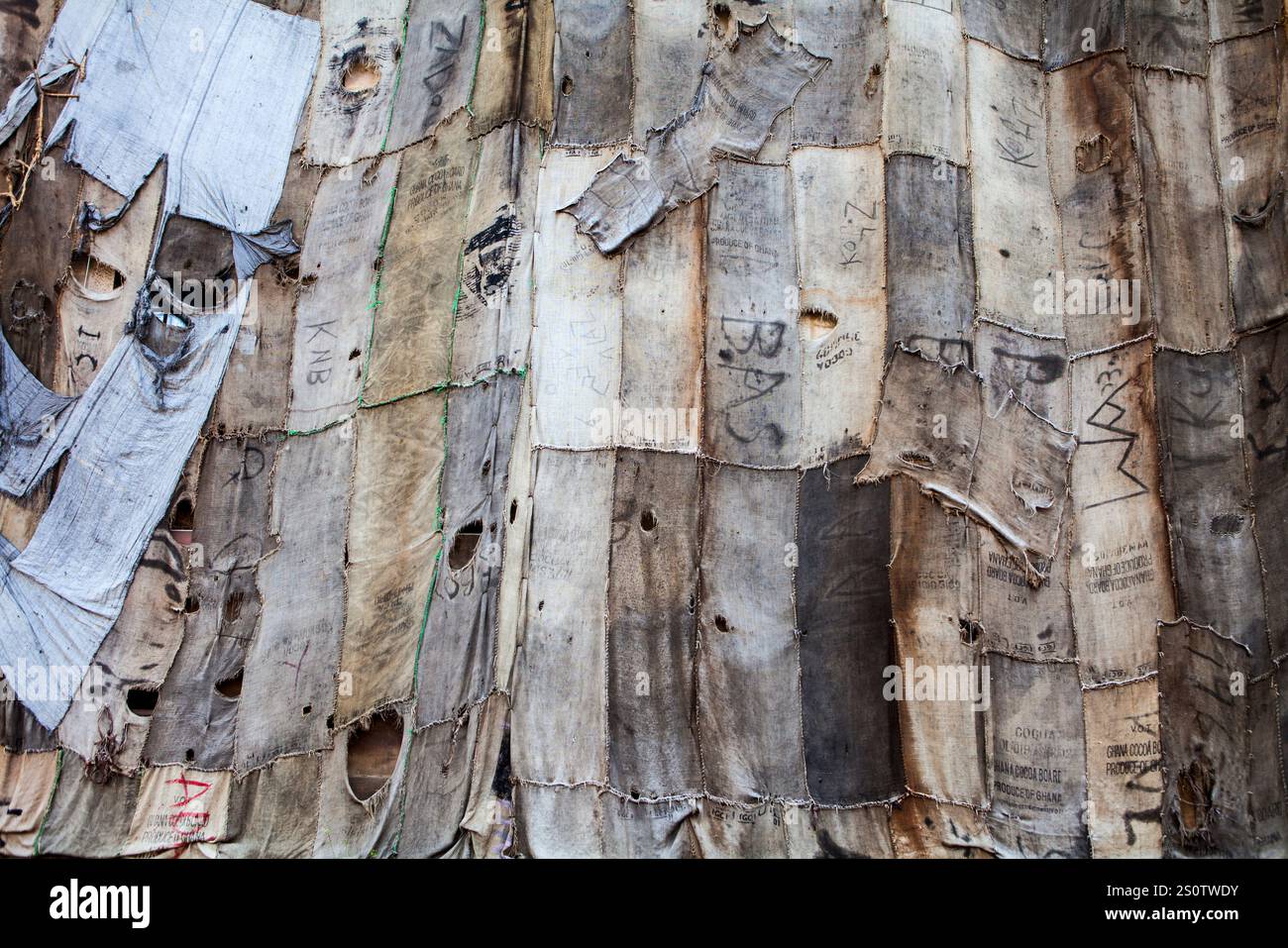 Torwache wrapped with old jute sacks, Check Point Sekondi Loco, by ...