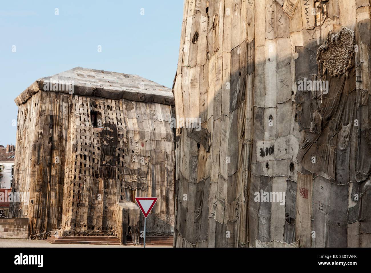 Torwache wrapped with old jute sacks, Check Point Sekondi Loco, by ...
