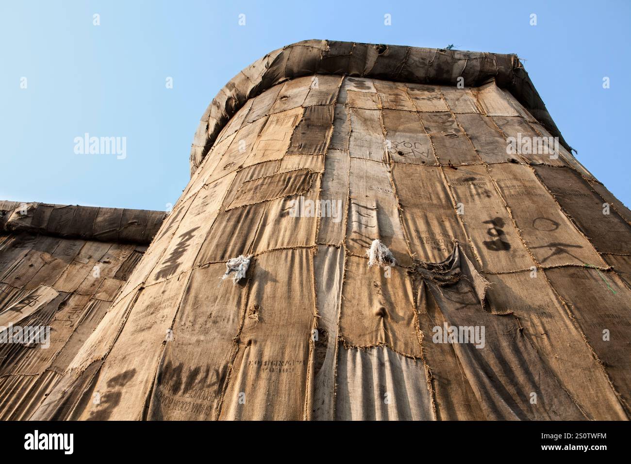 Torwache wrapped with old jute sacks, Check Point Sekondi Loco, by ...